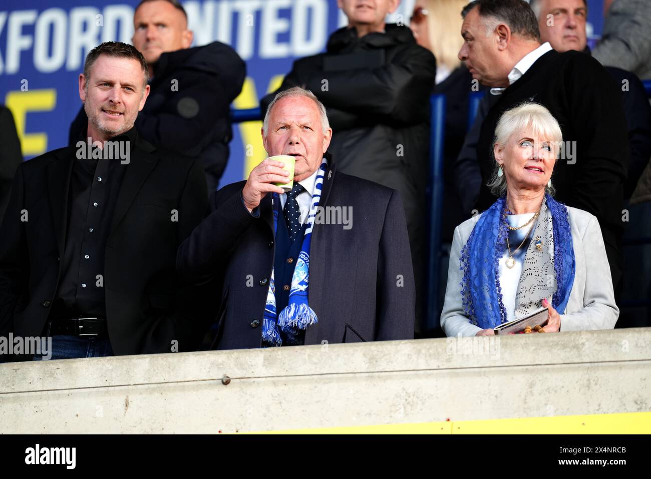Peterborough United owner Darragh MacAnthony (left) and Director of ...