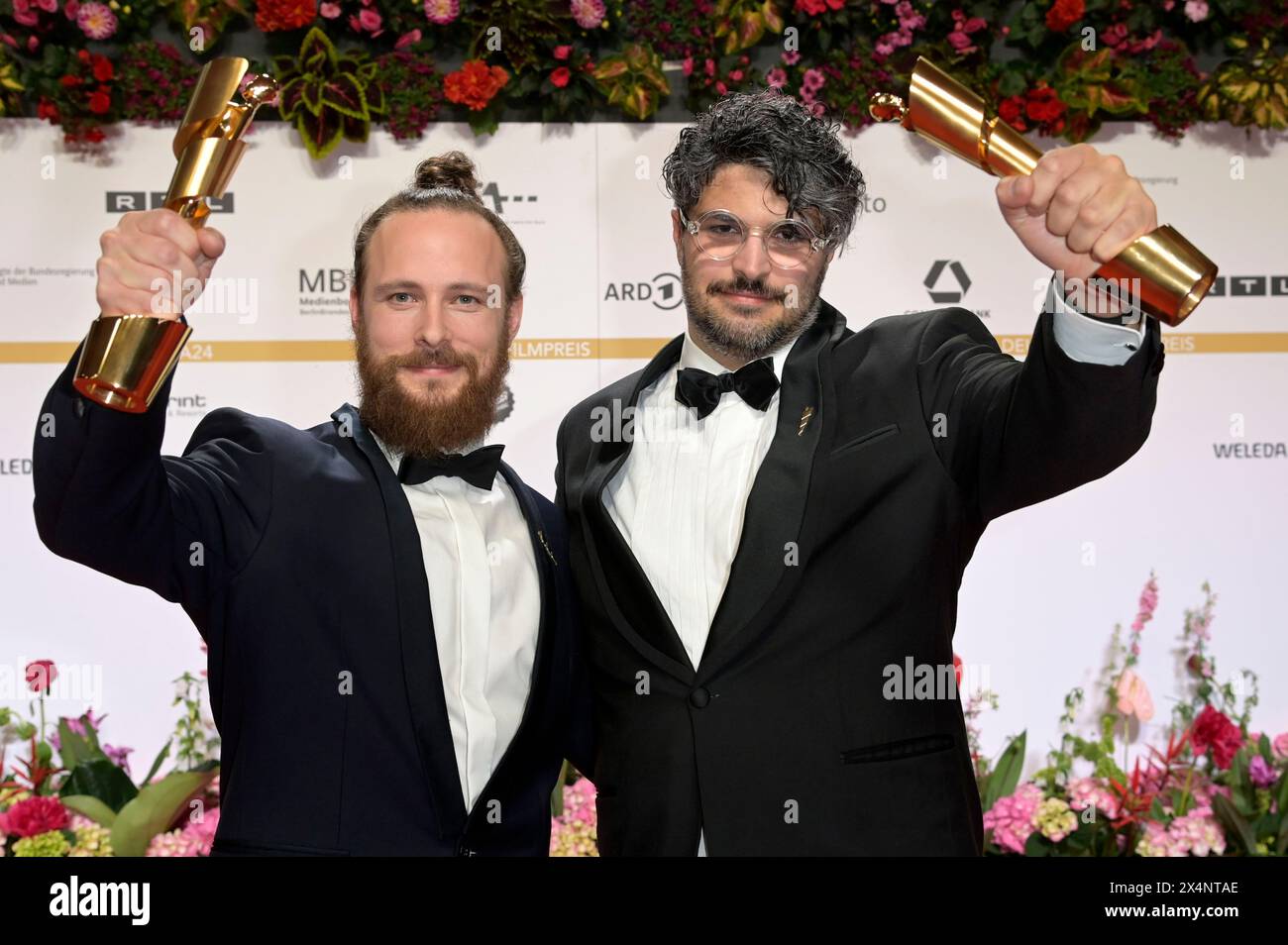 Adrian Meyer and Kariem Saleh bei der 74. Verleihung des Deutschen Filmpreises 2024 im Theater ...