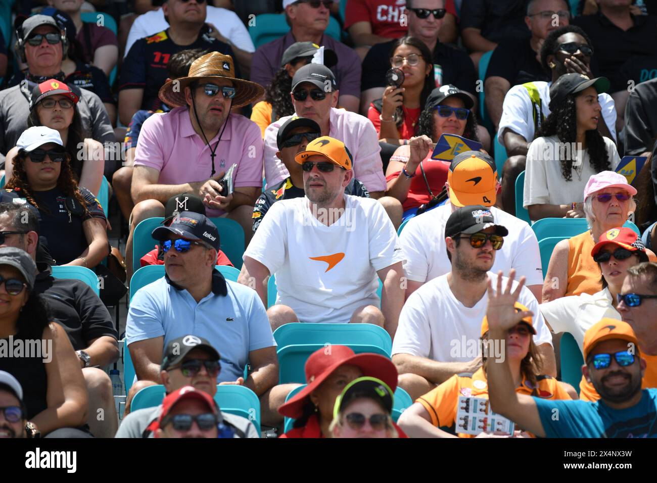 Miami, USA. 04th May, 2024. F1 fans cheer on their favorite drivers ...