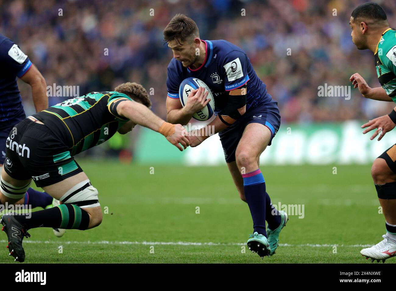 Dublin, Ireland. 4th May, 2024. Leinster's Ross Byrne during the ...