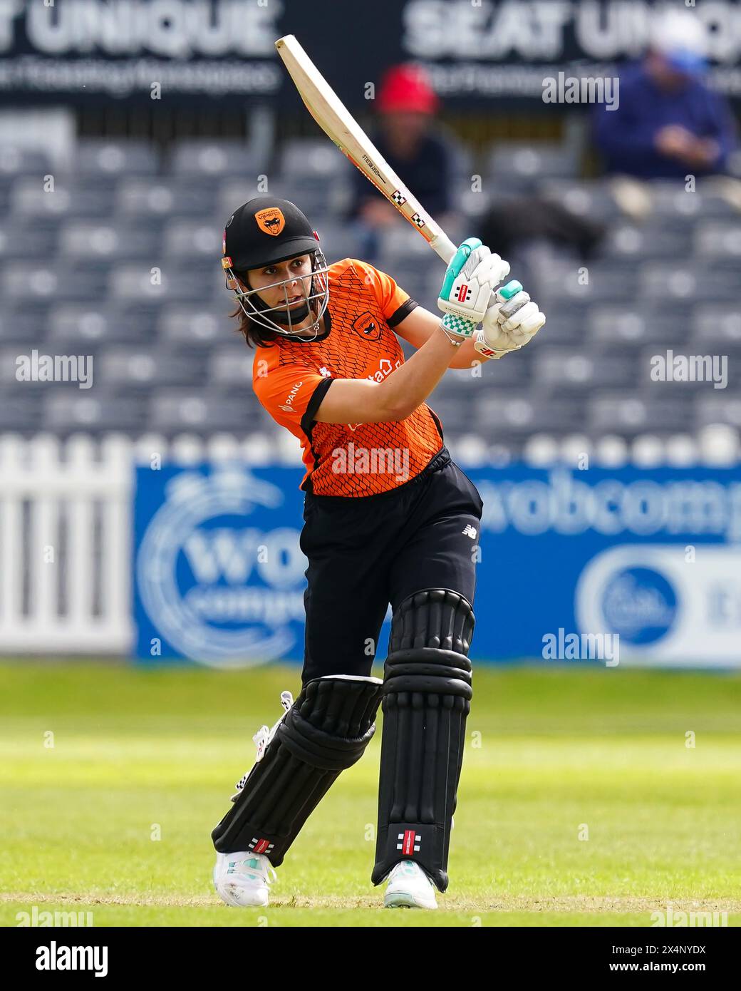 Bristol, UK, 4 May 2024. Southern Vipers' Maia Bouchier batting during ...