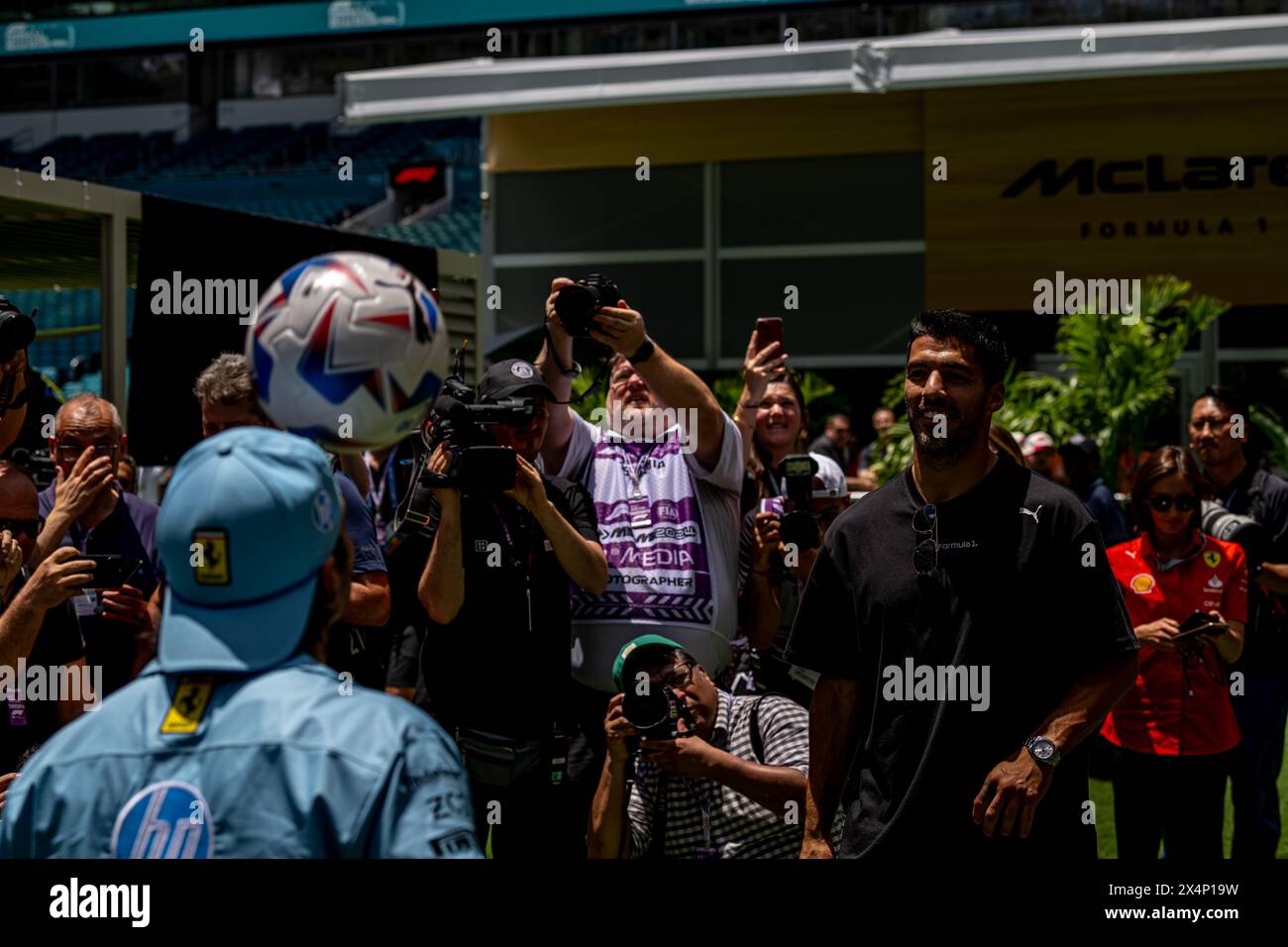MIAMI, FLORIDA - MAY 02: Luis Suarez, Footballer, during previews ahead ...