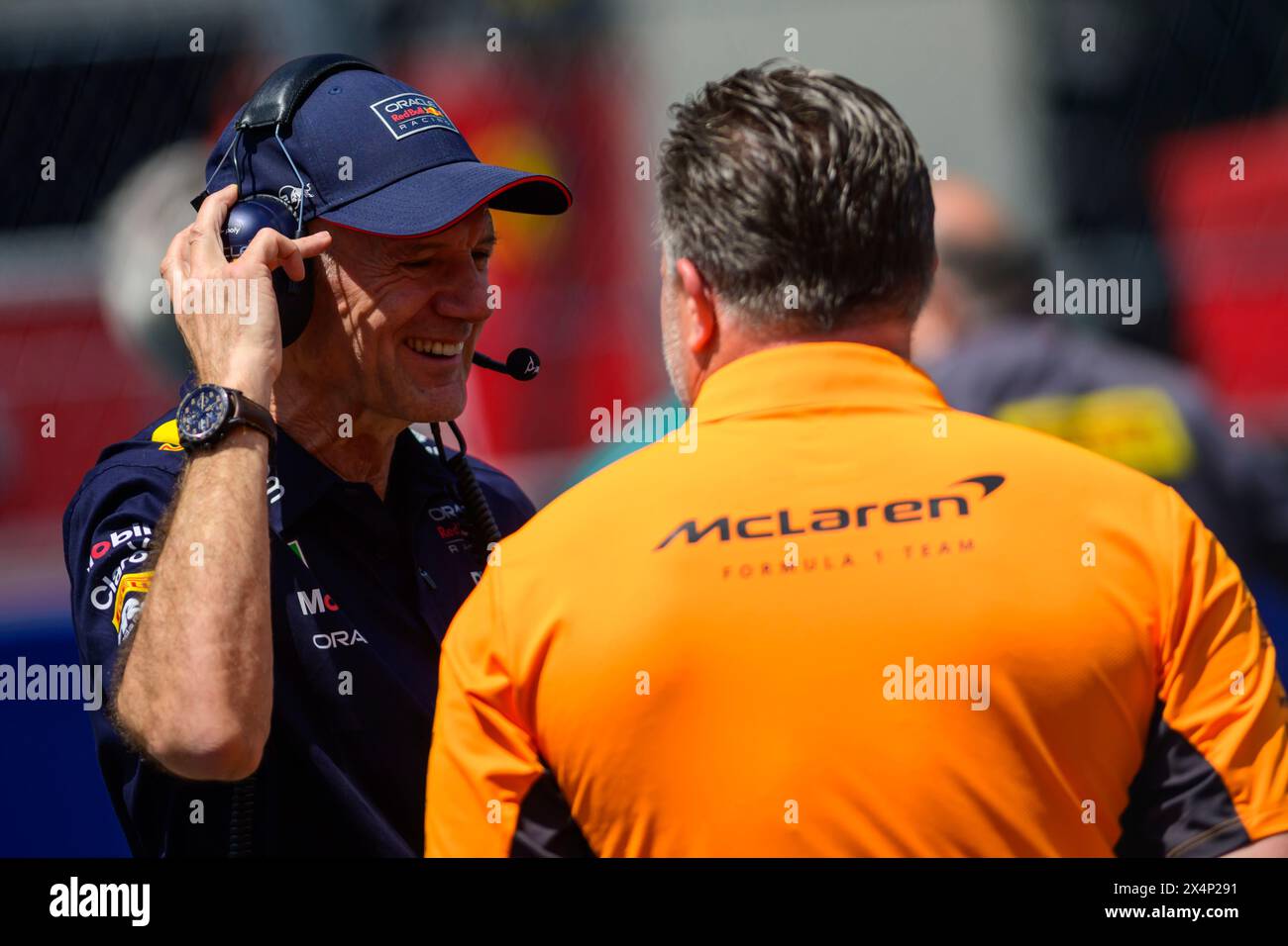 Adrian Newey (left), Chief technology officer of Red Bull Racing ...