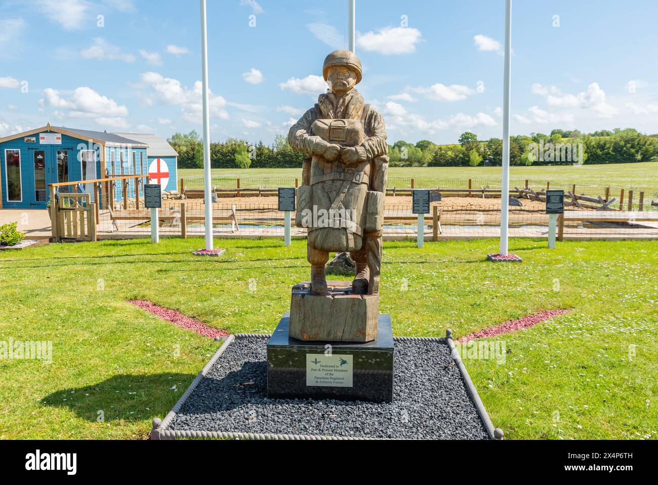 Wooden carving war memorial at the Living Memorial site of Whitehouse ...