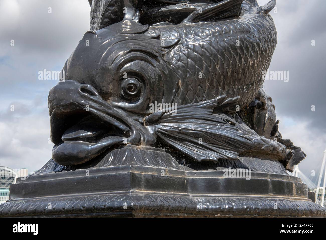 London, UK - May 9, 2023 : Vulliamy's Dolphin lamp standards of the ...