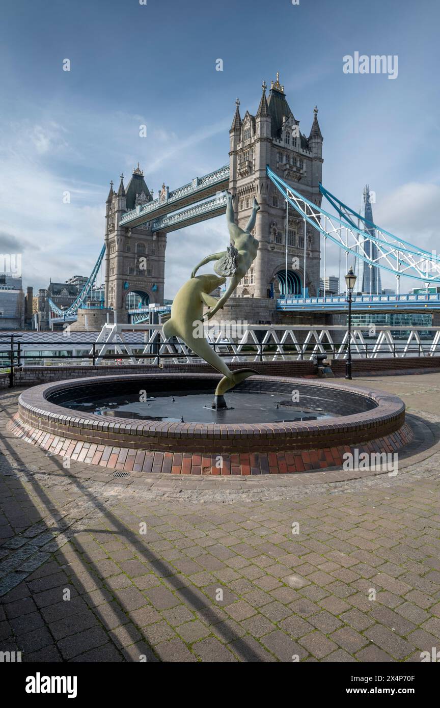 London, UK - March 21, 2024 : Girl with a Dolphin (1973) sculpture by ...