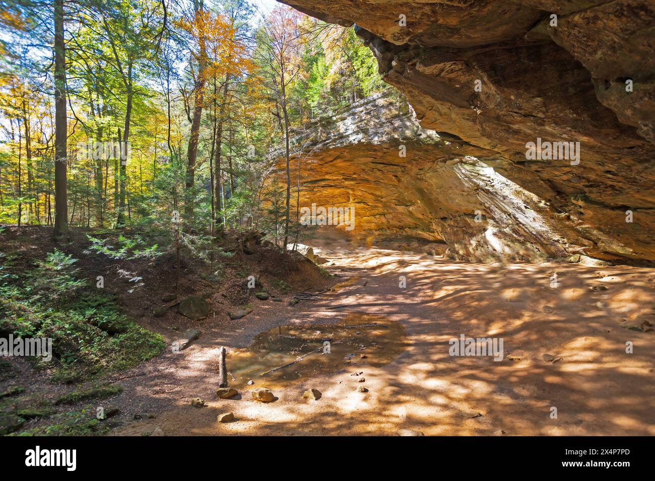 Limestone Ash Cave in the Fall Forest in Hocking Hills State Park in ...