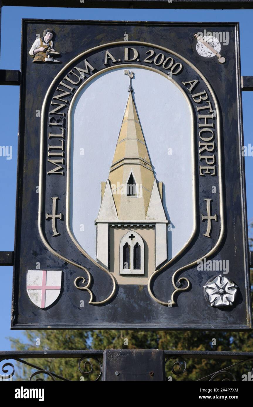 Village sign, Abthorpe, Northamptonshire Stock Photo - Alamy