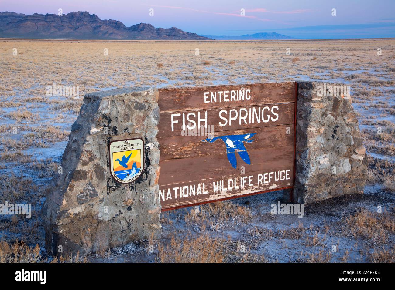 Entrance sign, Fish Springs National Wildlife Refuge, Pony Express ...