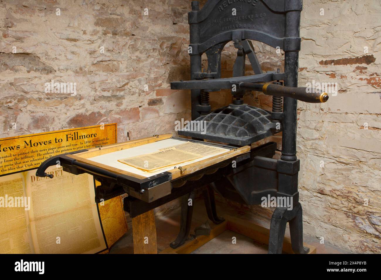 Museum newspaper exhibit, Pahvant Valley Heritage Trail, Territorial ...