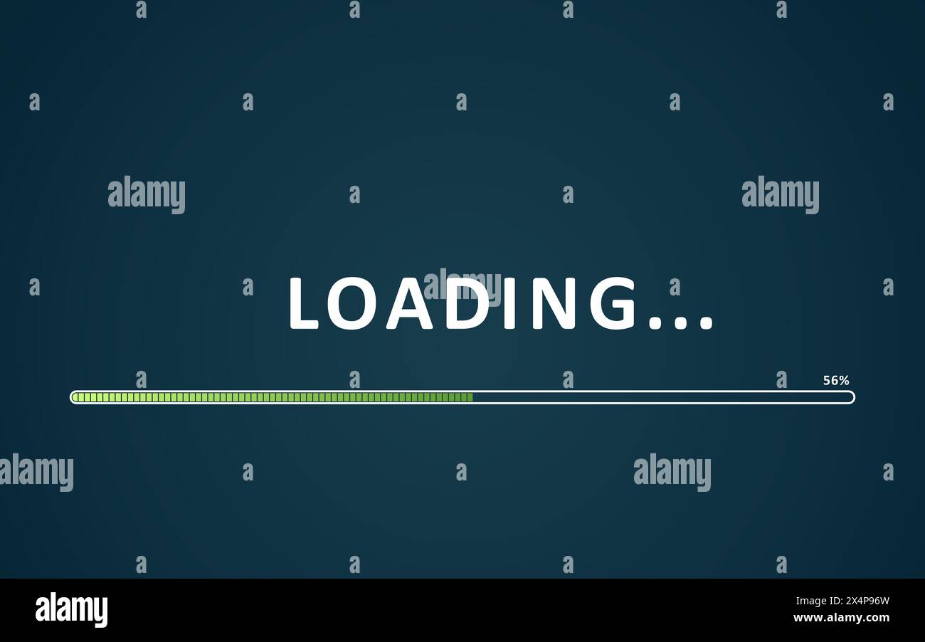 Loading progress screen. Illustration on teal background Stock Photo - Alamy