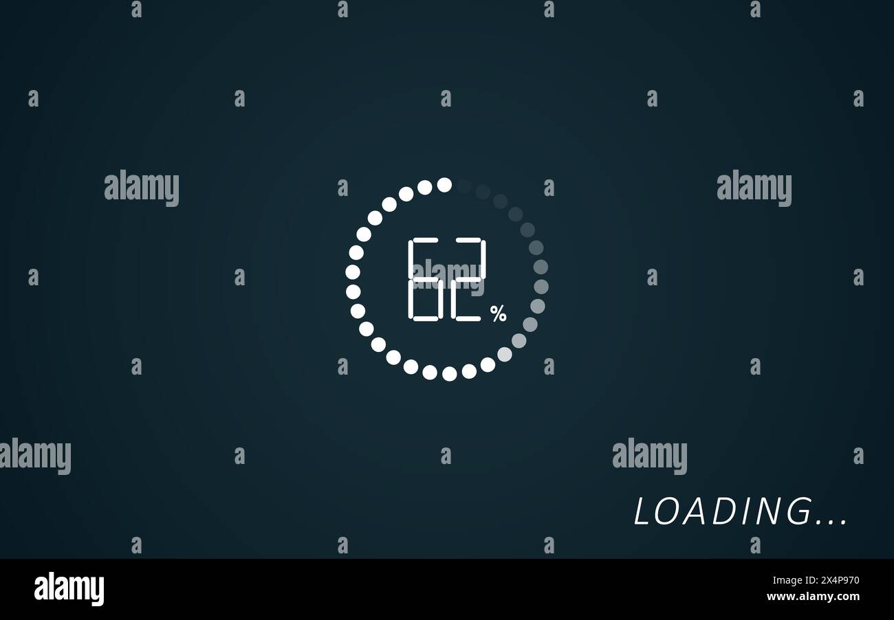 Loading progress screen. Illustration on teal background Stock Photo ...