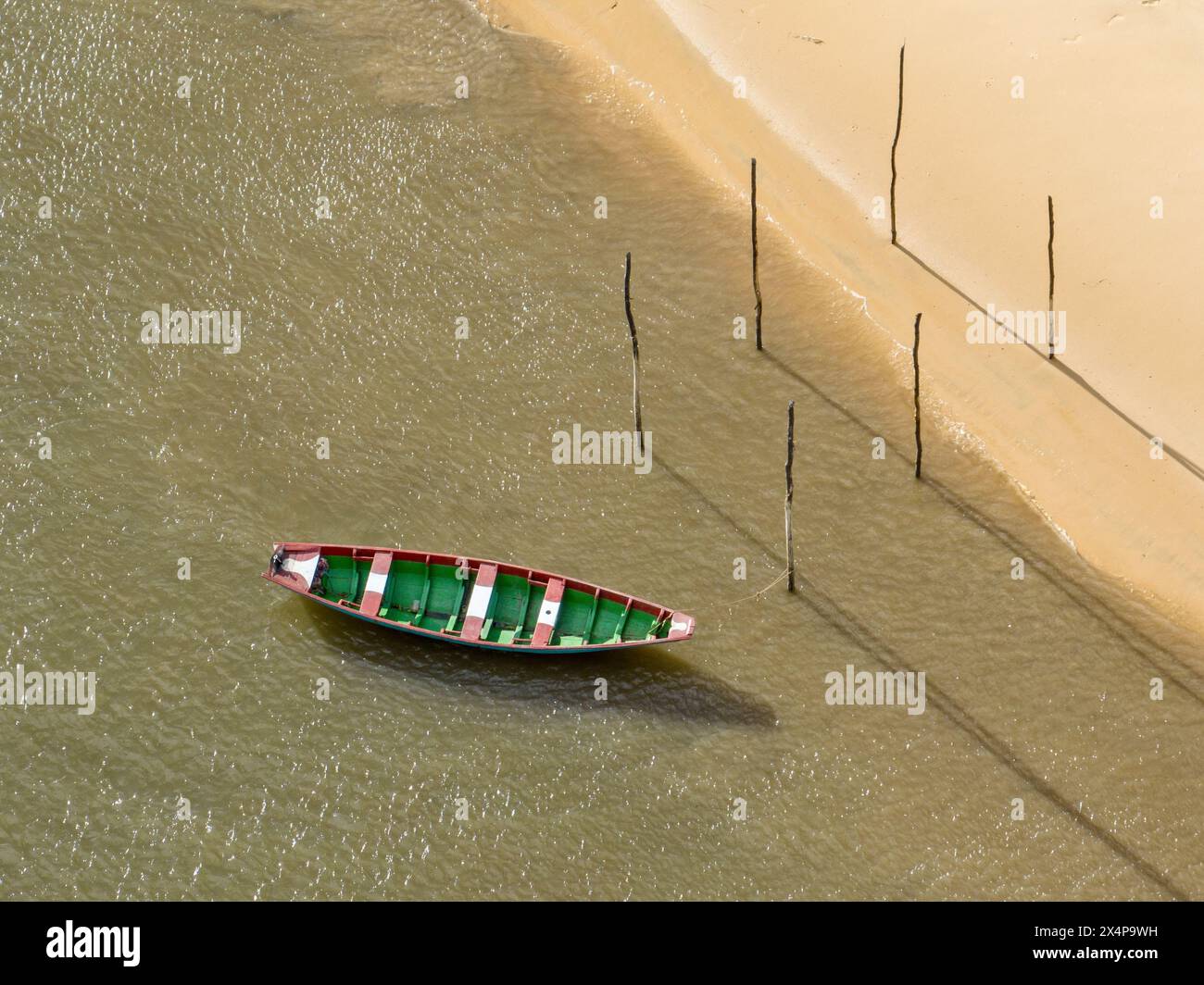 Aerial view of Parque da Dunas - Ilha das Canarias, Brazil. Huts on the ...