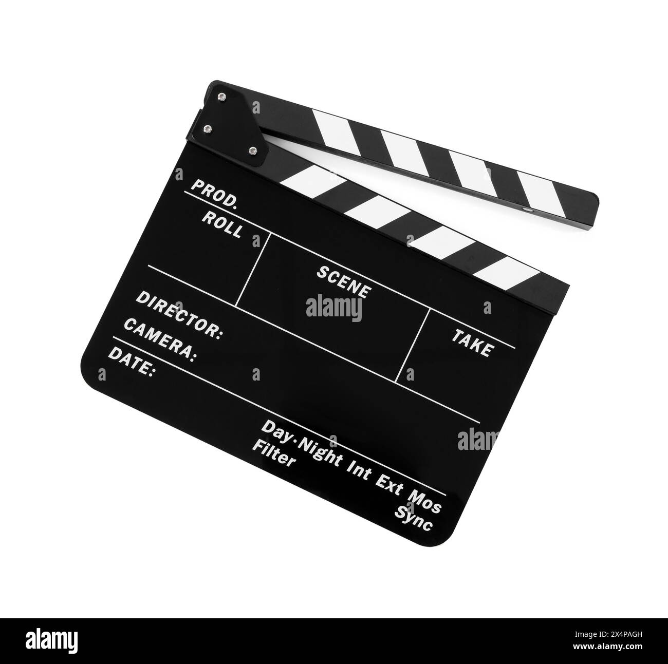 One movie clapper isolated on white. Film industry Stock Photo - Alamy