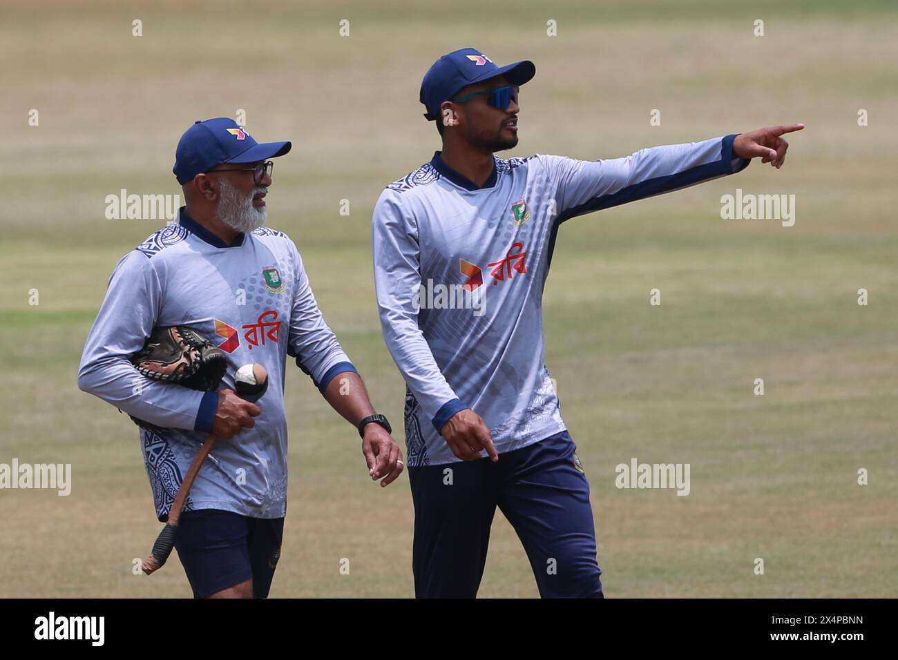Bangladesh T20 Team Captain Najmul Hasan Shanto (R) and Head Coach ...