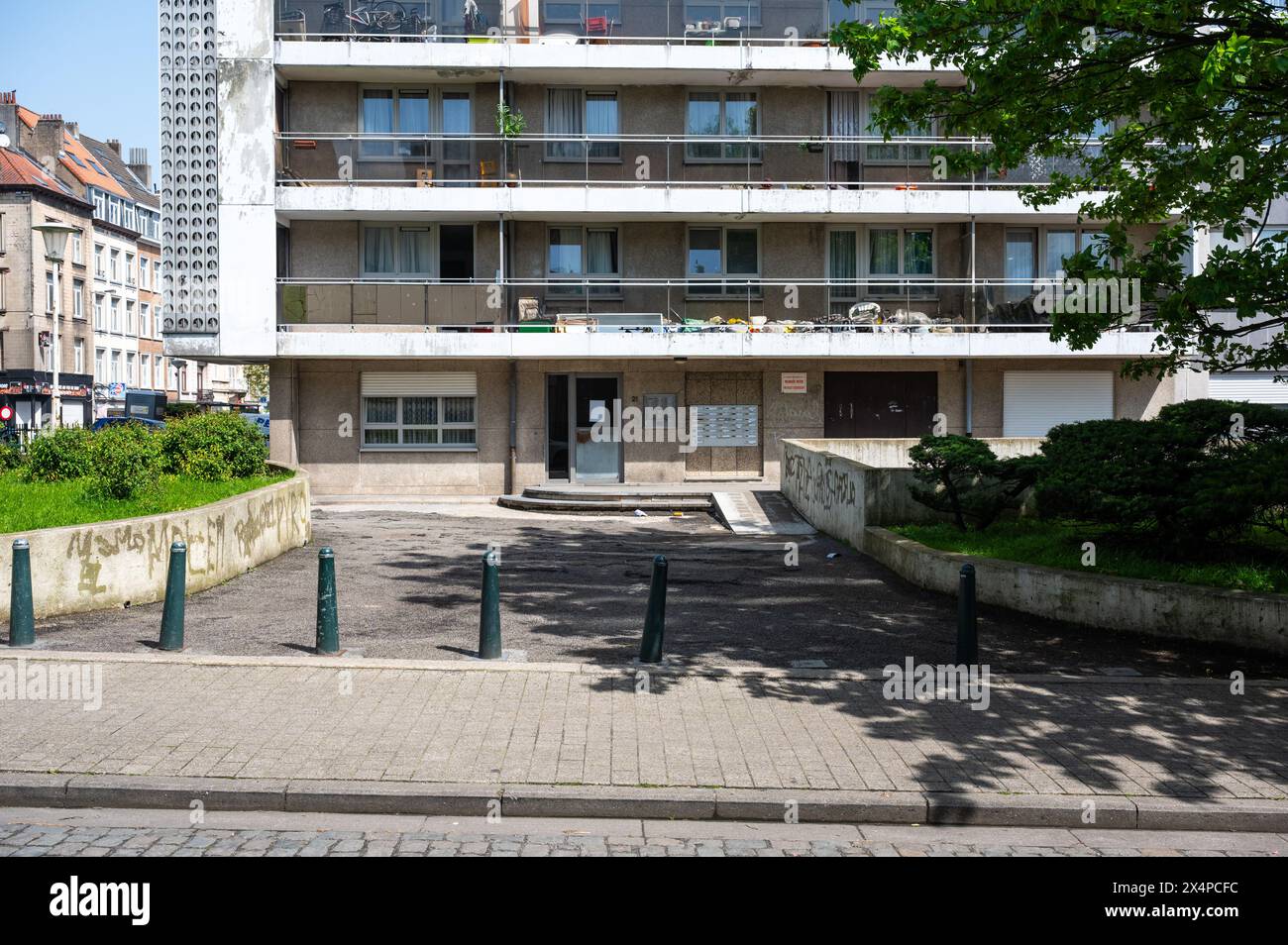 Brussels Capital Region, Belgium - May 1, 2024 - Concrete social ...