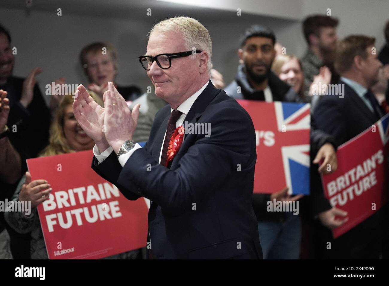 Labour's Richard Parker celebrates as he is elected as the new Mayor of ...