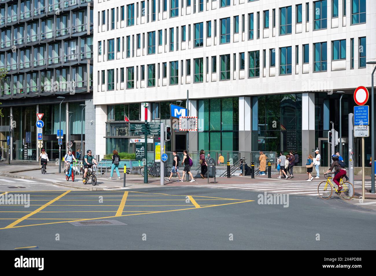 Brussels Capital Region, Belgium - May 1, 2024 - Office buildings of ...