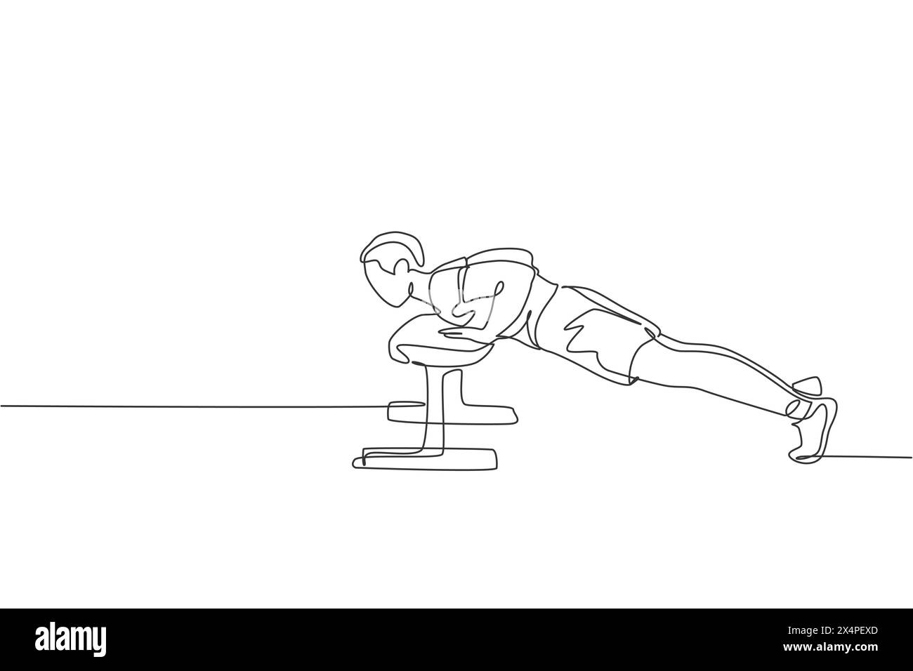 Man push up bench Stock Vector Images - Alamy