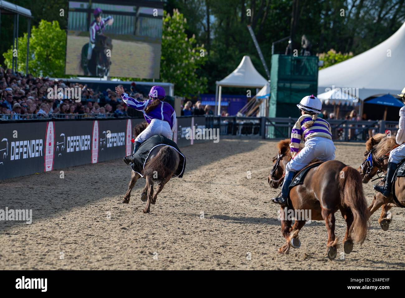 Windsor, Berkshire, UK. 4th May, 2024. The Defender Shetland Pony Grand National at Royal ...