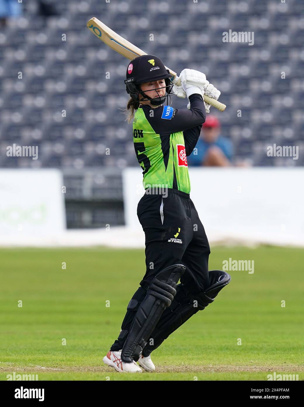 Bristol, UK, 4 May 2024. Western Storm's Fran Wilson batting during the ...