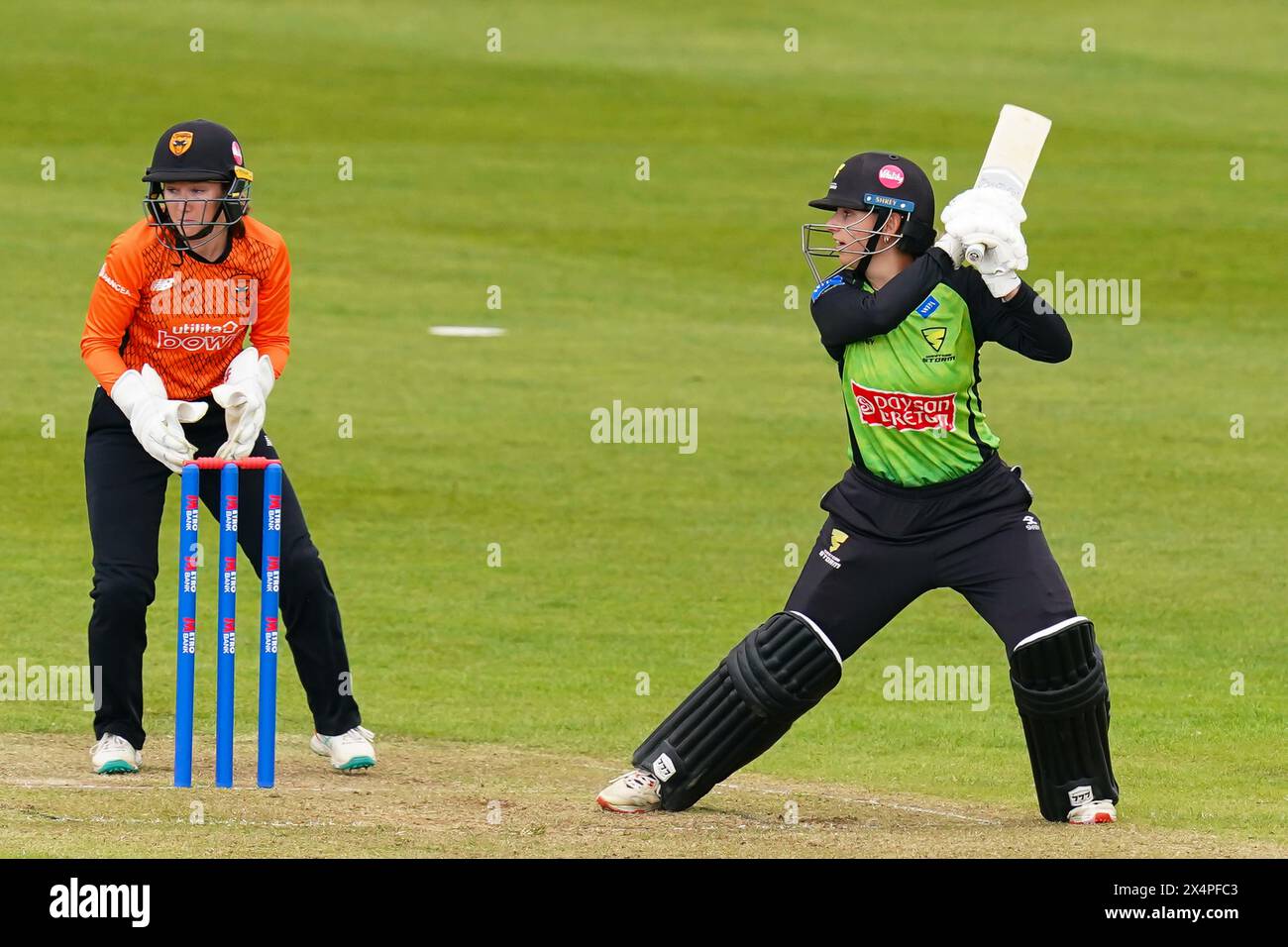 Bristol, UK, 4 May 2024. Western Storm's Natasha Wraith batting during ...