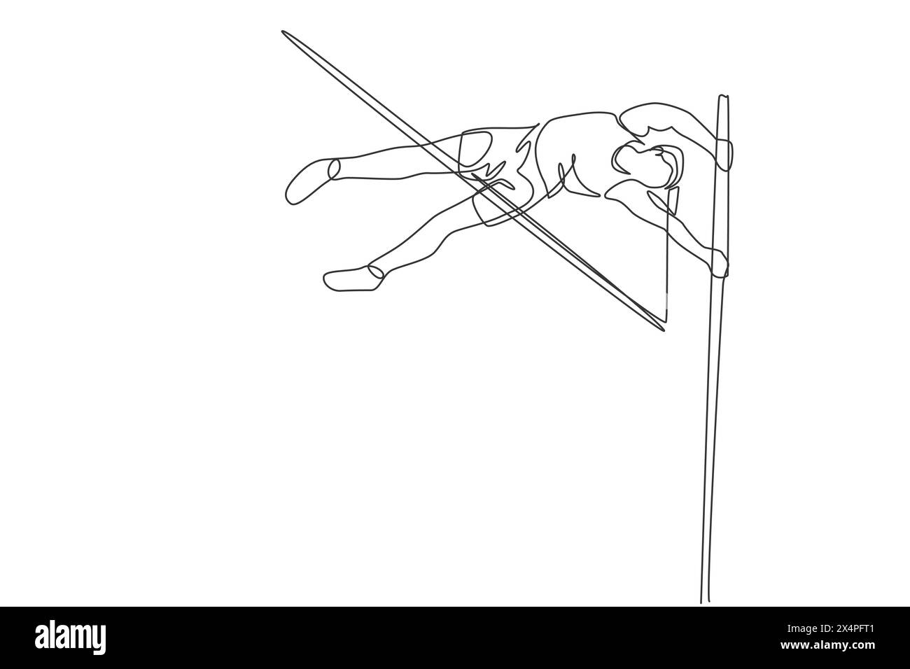 Sportsman training on high bar Cut Out Stock Images & Pictures - Alamy