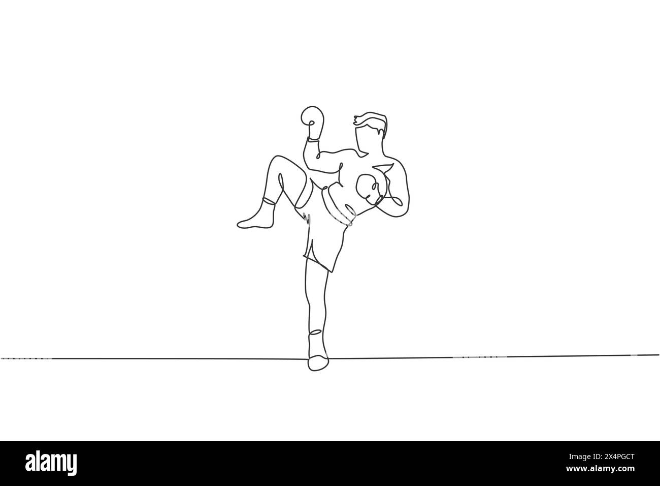 Muscular young boxer preparing fight Black and White Stock Photos ...