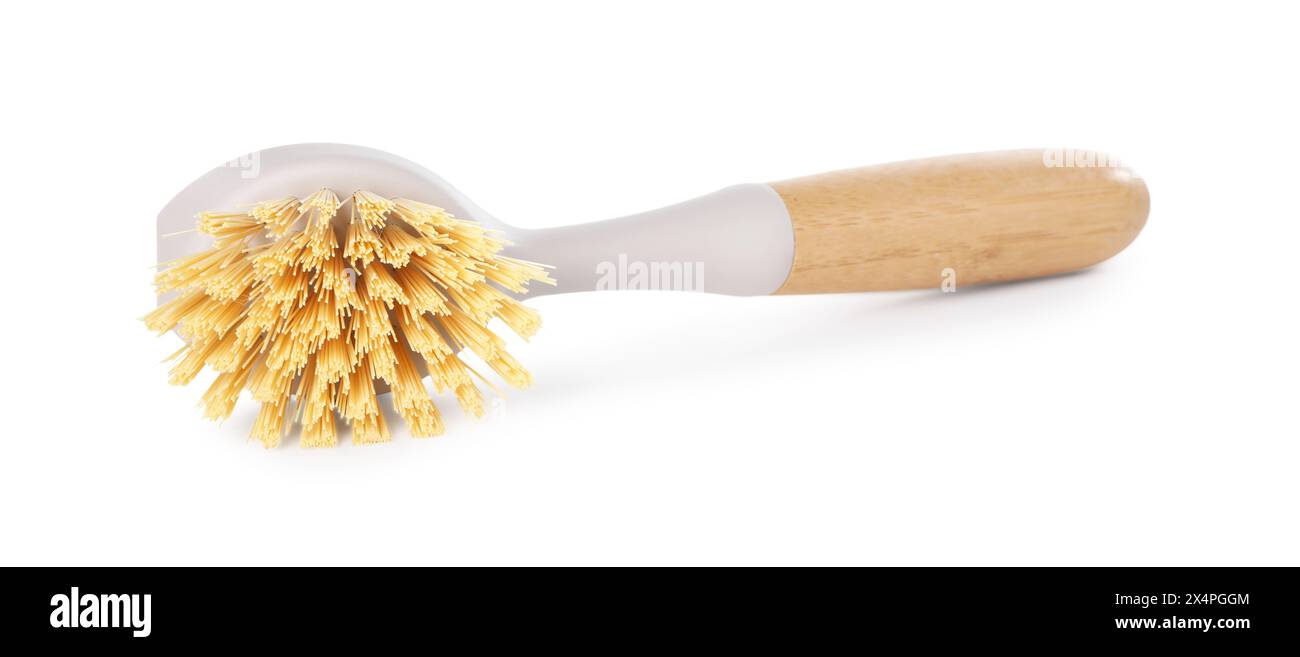 Cleaning supply. One brush isolated on white Stock Photo - Alamy