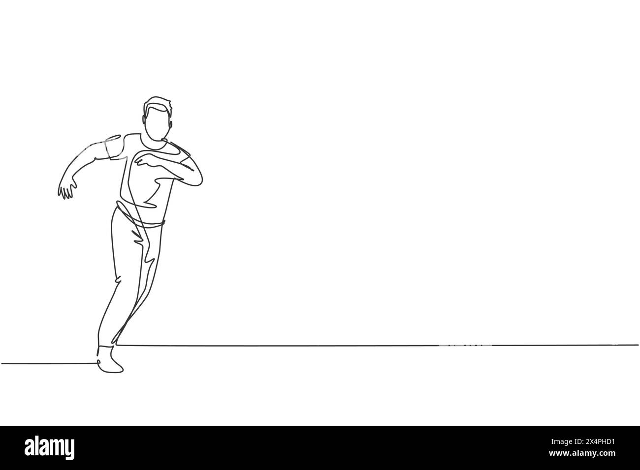 Single continuous line drawing of young sportive man practice Brazilian ...