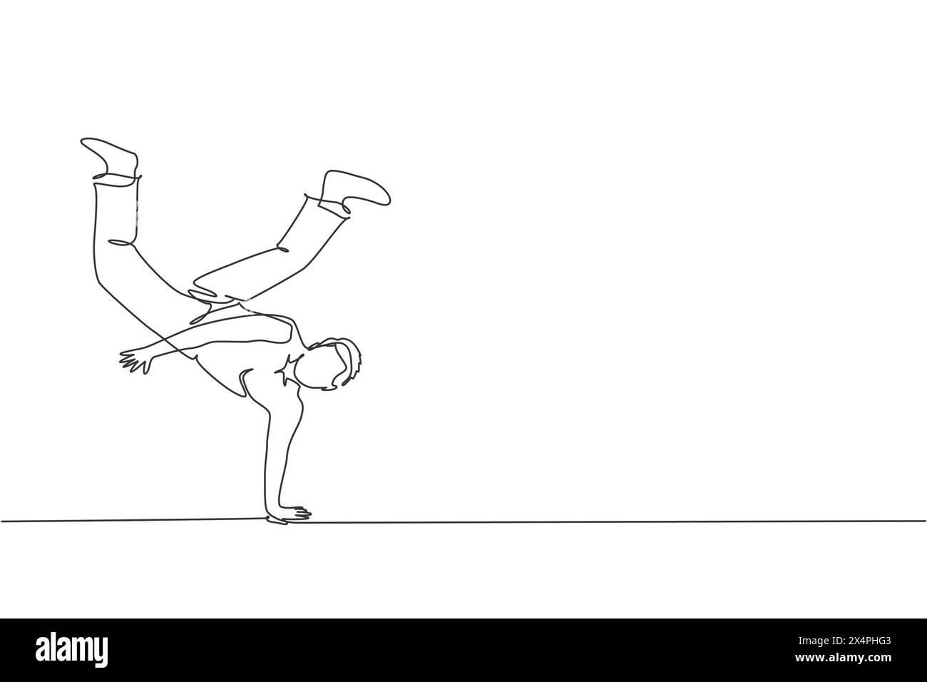 Single continuous line drawing of young sportive man practice Brazilian ...