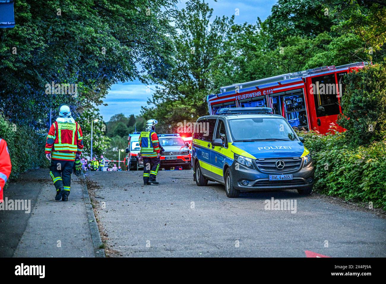 Remshalden, Germany. 04th May, 2024. Emergency services are on duty ...