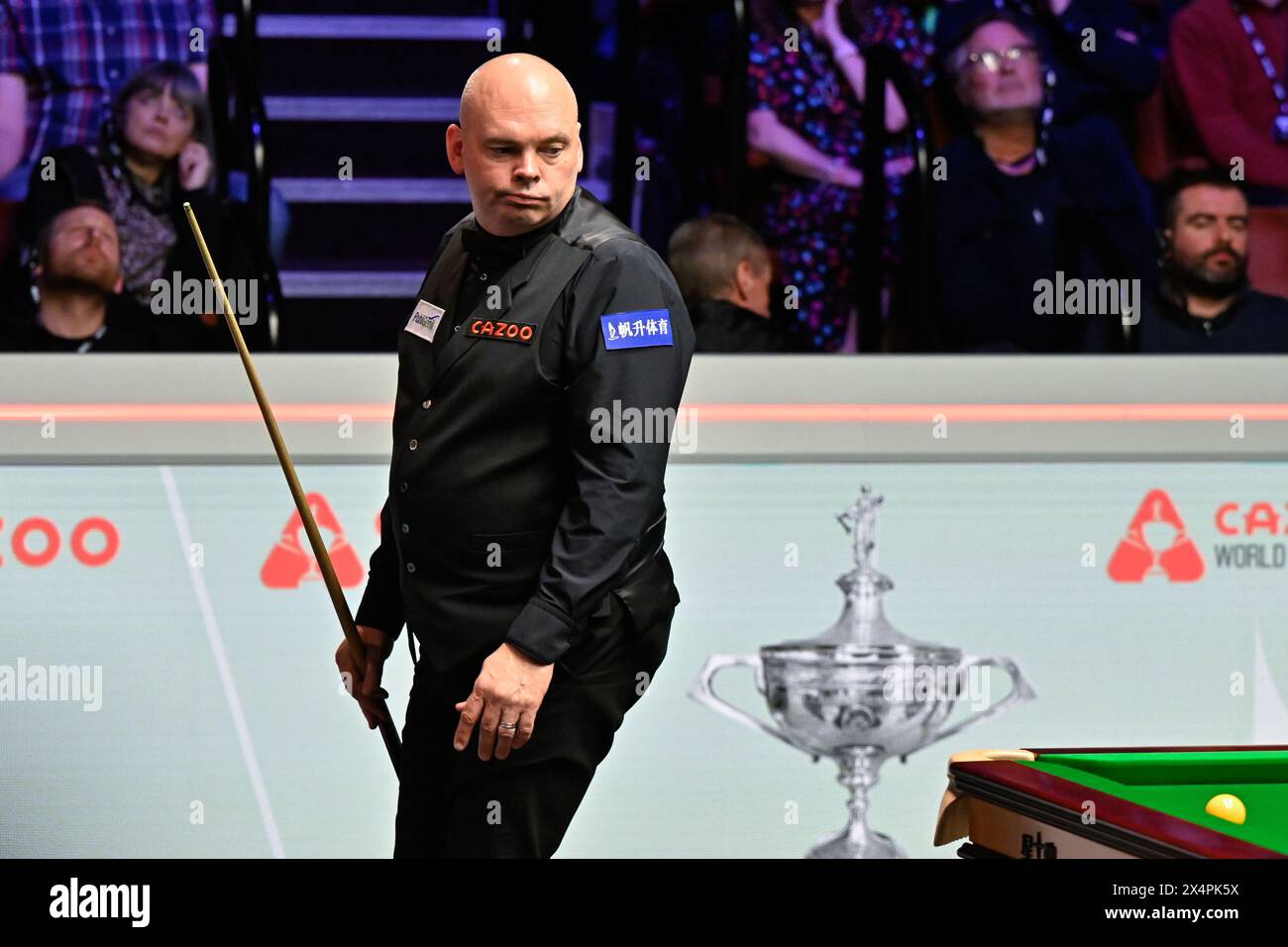 Stuart Bingham reacts, during the Cazoo World Championships 2024 at ...