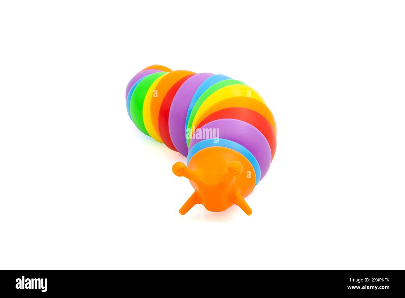 Colourful antistress plastic slug. Sensory toys for children. Flexible ...