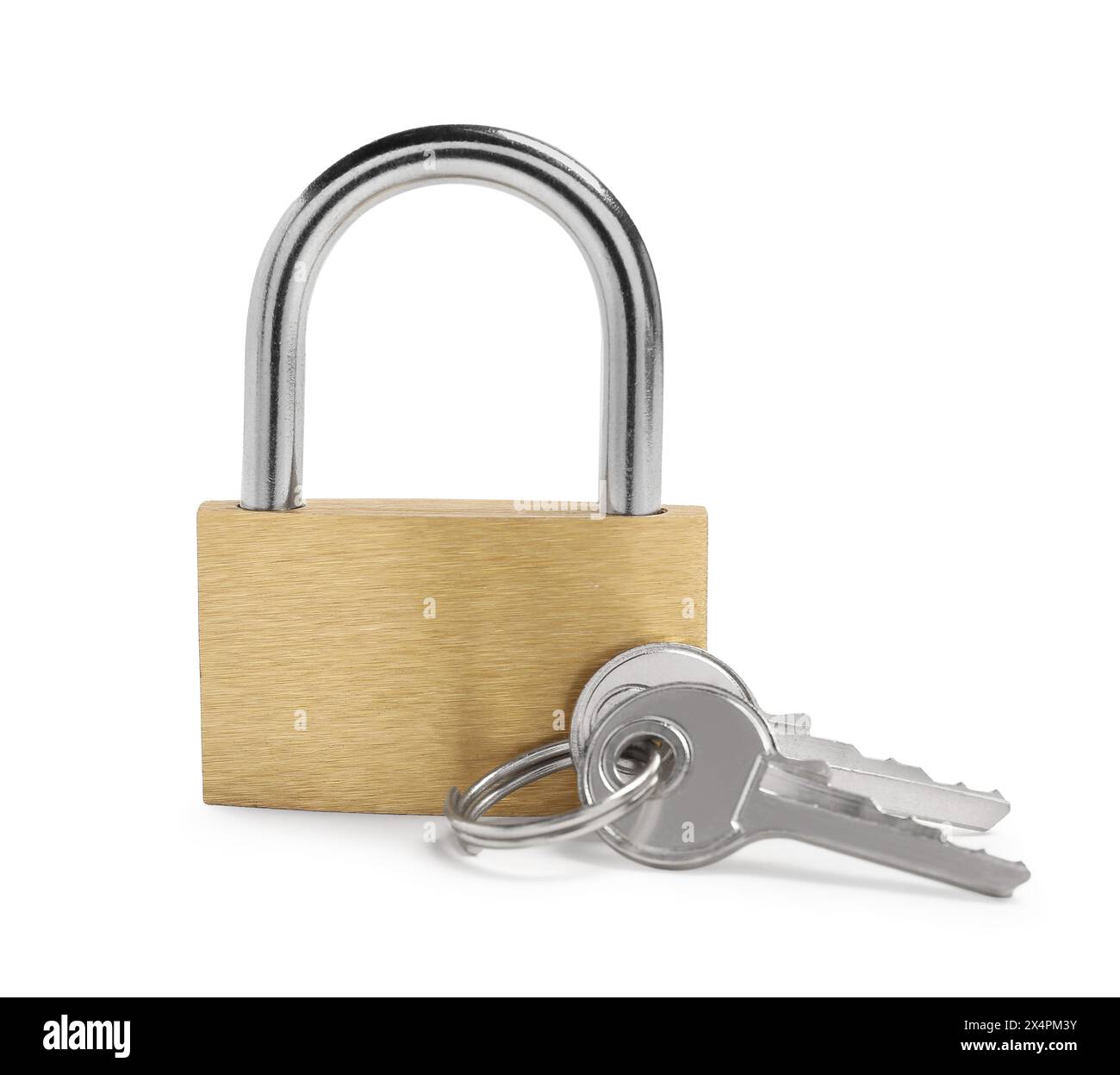 Steel padlock and keys isolated on white Stock Photo - Alamy