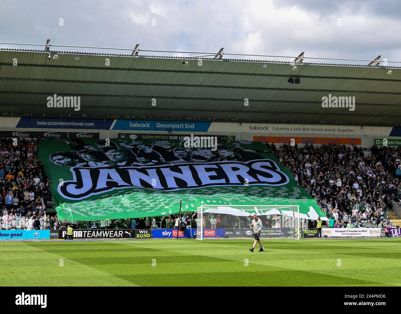 Janners flag during the Sky Bet Championship match Plymouth Argyle vs ...