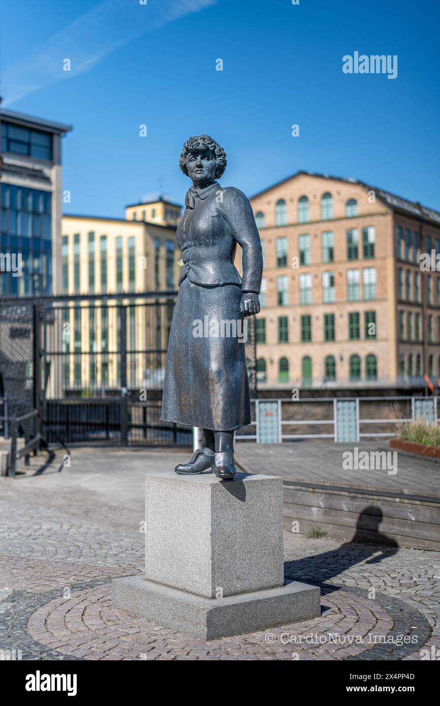 Statue of author Moa Martinson by Peter Linde in the historic ...