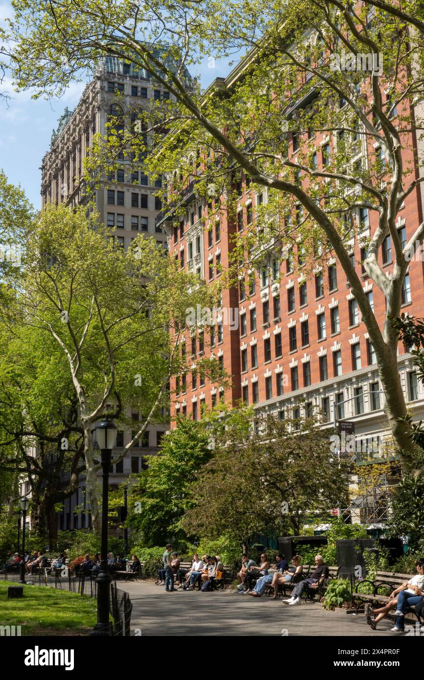 Madison Square Park in the springtime is an urban oasis for tourist and ...