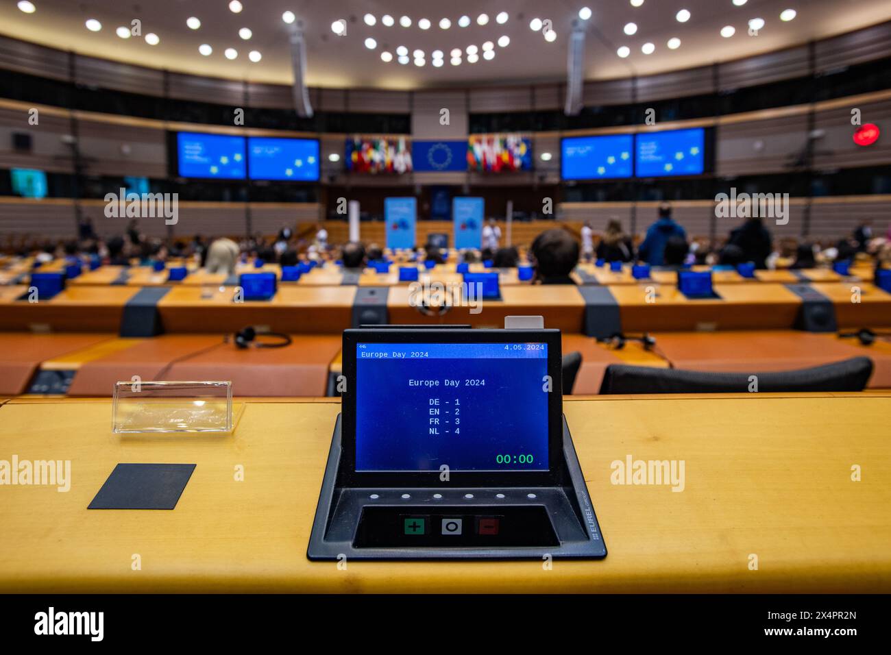 4th May 2024, Brussels, Belgium. An information terminal in the ...