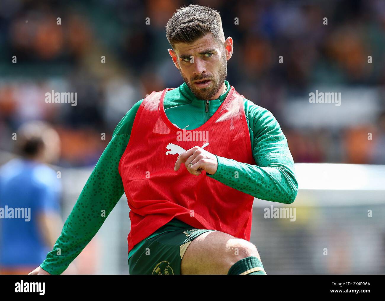 Joe Edwards of Plymouth Argyle warming up during the Sky Bet ...