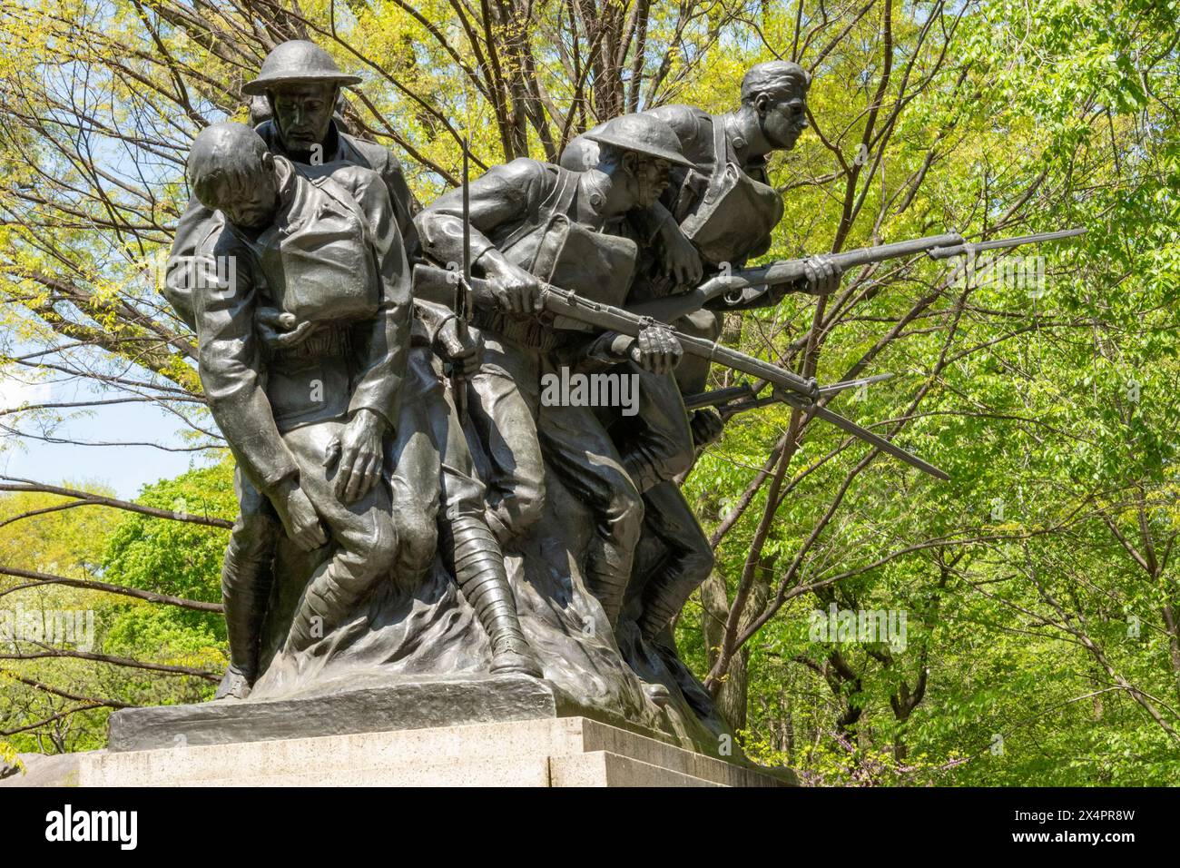 Military WWI Memorial Statue Commemorating the Doughboys of WWI, Central Park, NYC, USA, 2024 ...