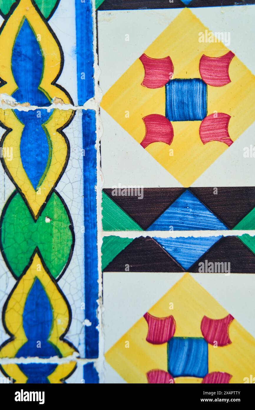 a close up of a colorful tile Portugal pattern Stock Photo - Alamy