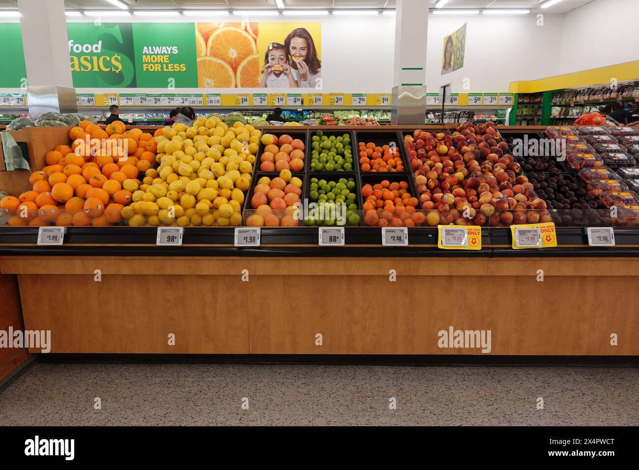 fresh fruit section inside a supermarket in canada Stock Photo - Alamy