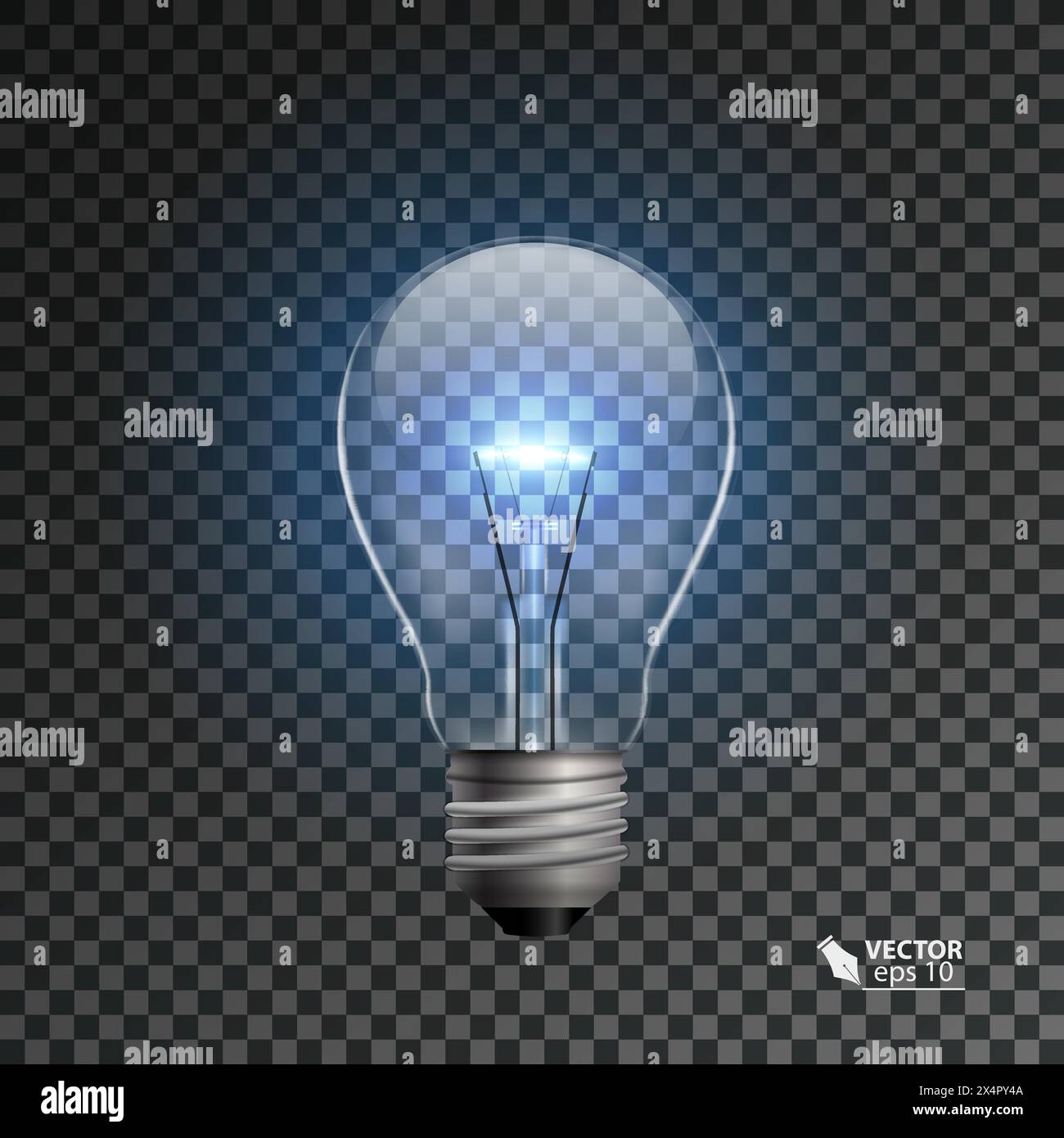 Realistic lamp on a transparent background, vector illustration Stock ...