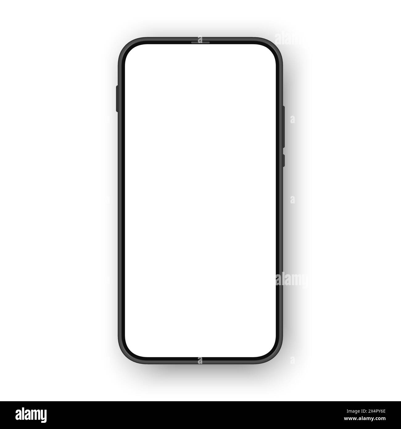 Frameless phone with thin borders and blank empty screen. Smartphone ...