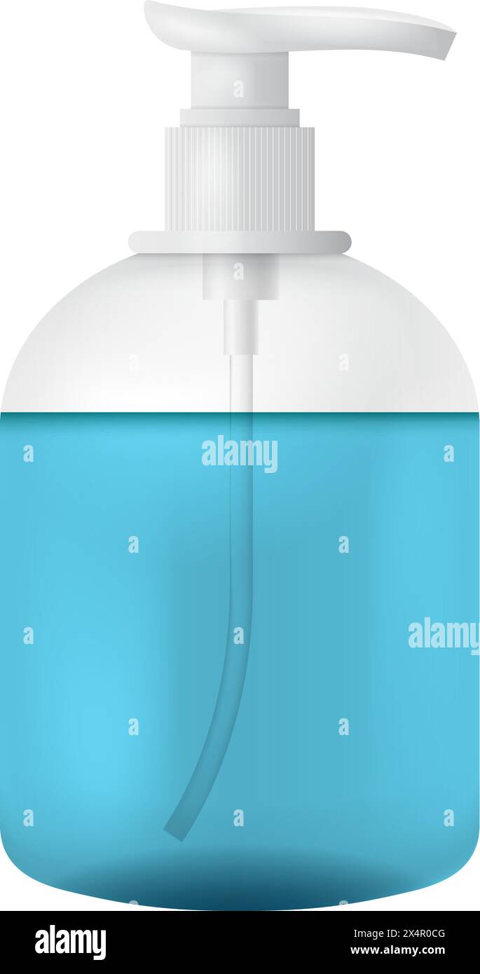 Clean plastic bottle template with dispenser for liquid soap, shampoo ...