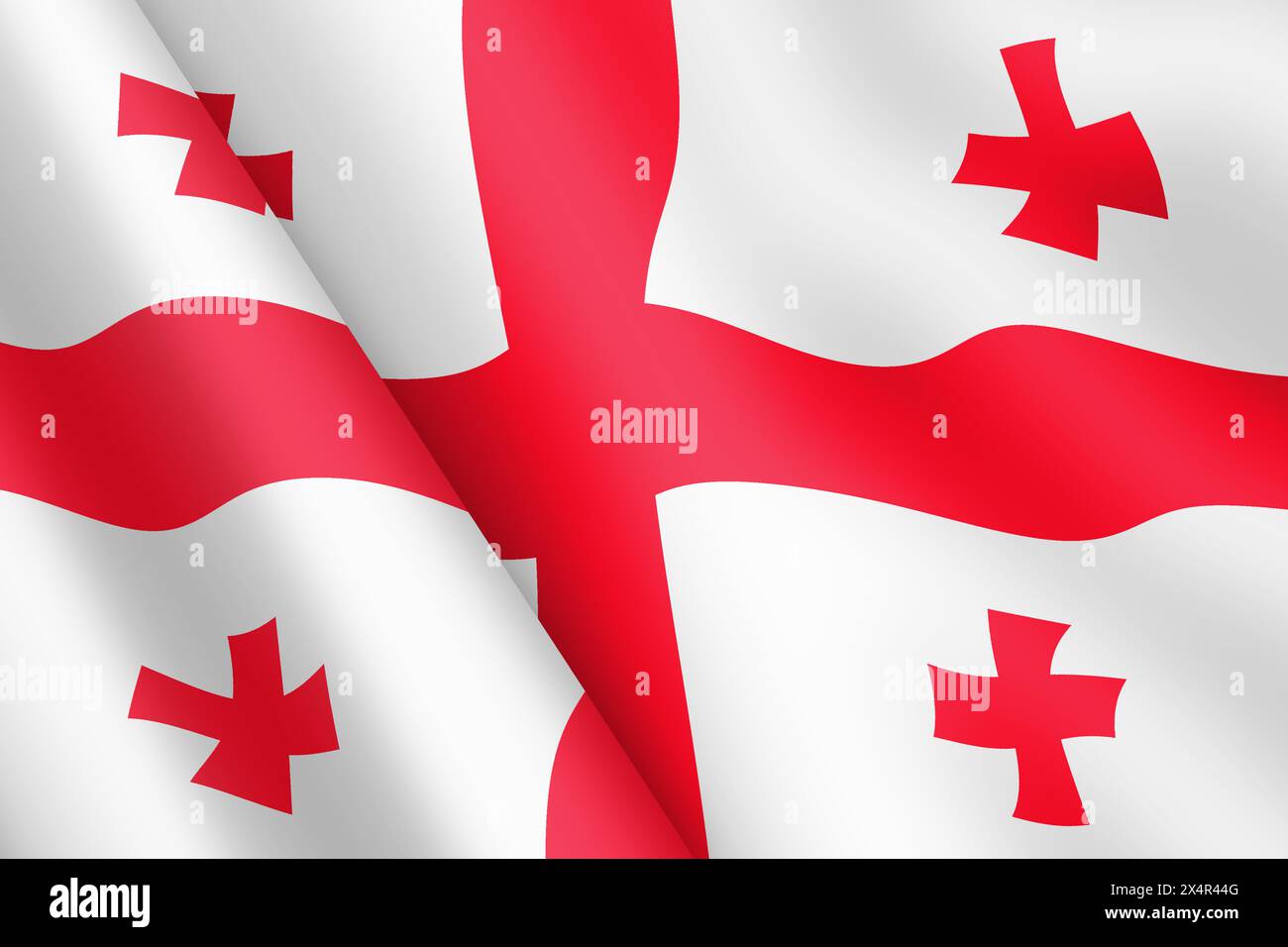 Georgia Republic waving flag illustration Stock Photo - Alamy