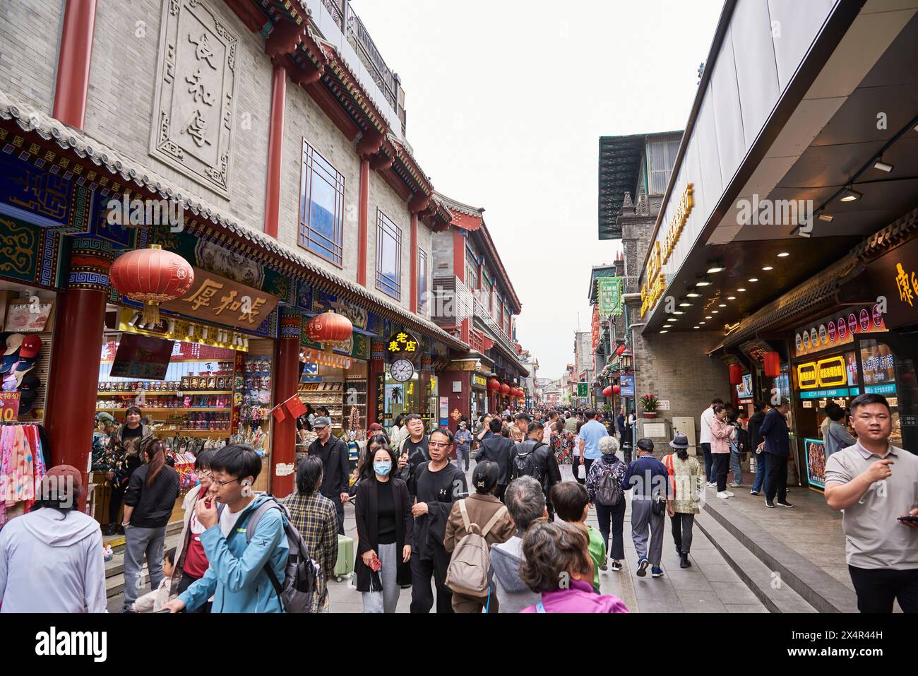Historic Qianmen pedestrian street south from Tiananmen Square in ...