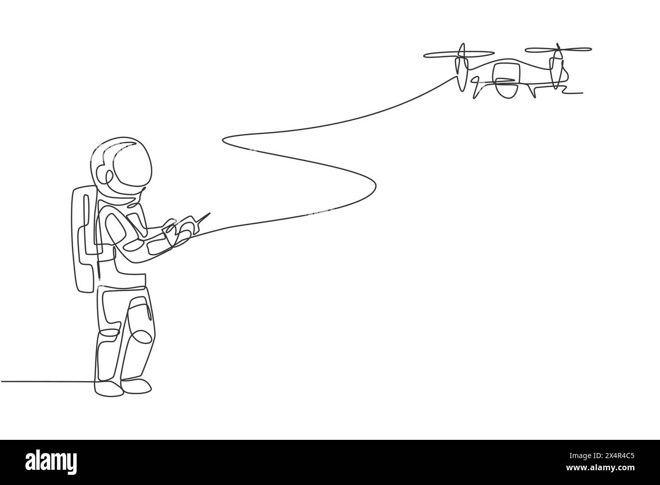 Playing with rc helicopter Stock Vector Images - Alamy