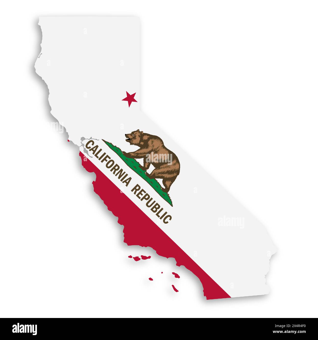 California State Flag Map with clipping path Stock Photo - Alamy
